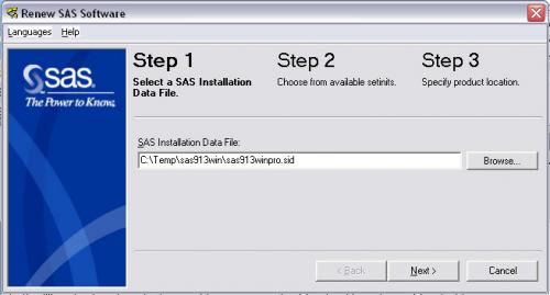 SAS 9.1.3 Windows Renewal Instructions