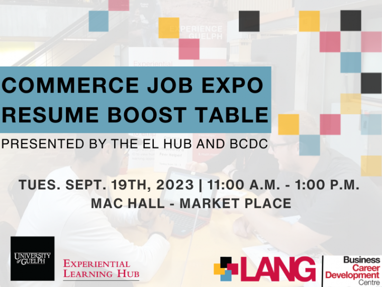Commerce Job Expo Resume Boost Table | Gordon S. Lang School of ...