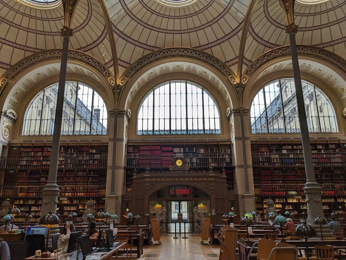 Bibliothèque nationale de France, back wall of the salle Labrouste ...